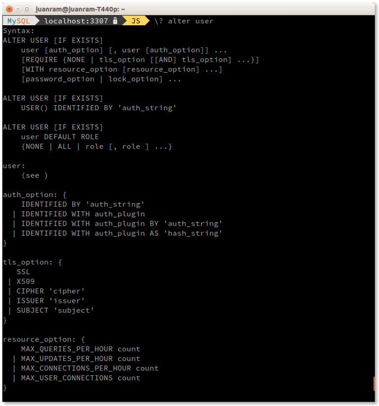 MySQL :: Getting Help in MySQL Shell