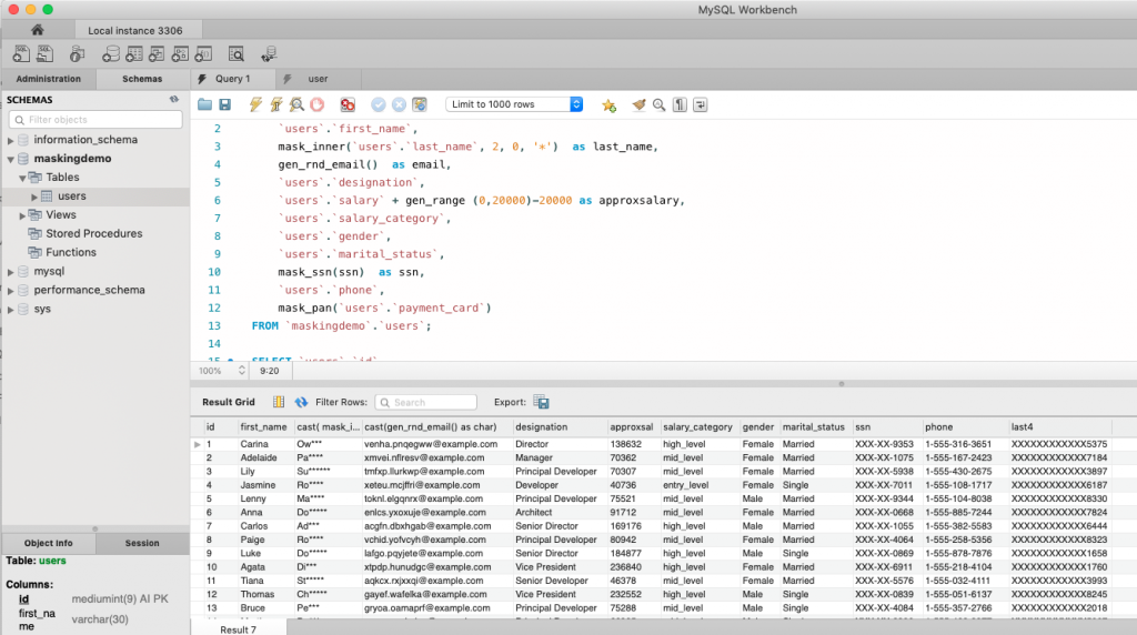 MySQL :: Exporting Masked and De-Identified Data from MySQL