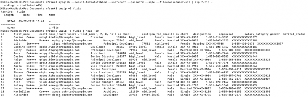 MySQL :: Exporting Masked and De-Identified Data from MySQL