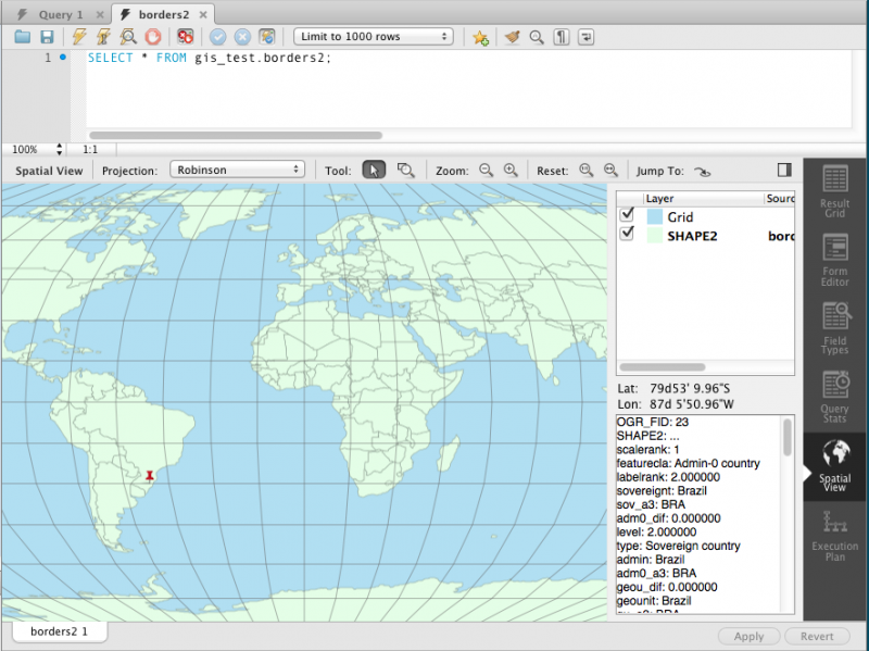 MySQL :: MySQL Workbench 6.2: Spatial Data