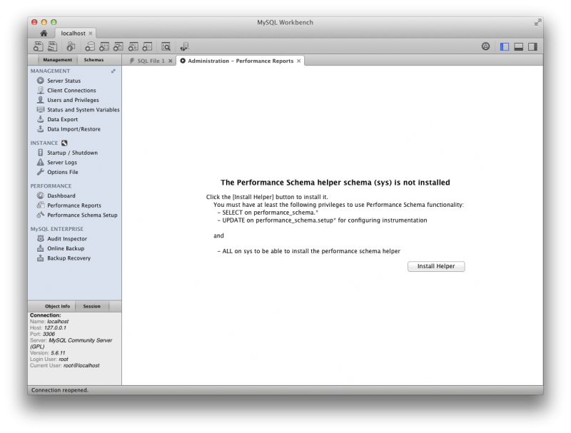 MySQL :: MySQL Workbench 6.1: Performance Schema Reports