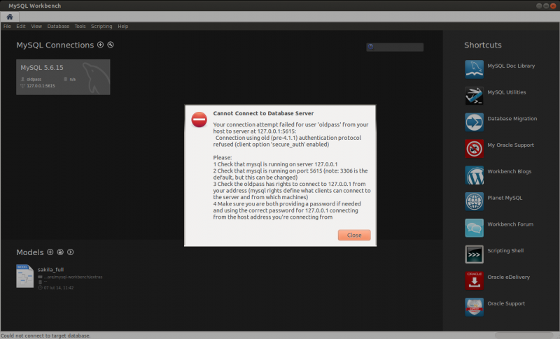 MySQL :: MySQL Workbench 6.1: Updating accounts using the old (pre-4.1. ...