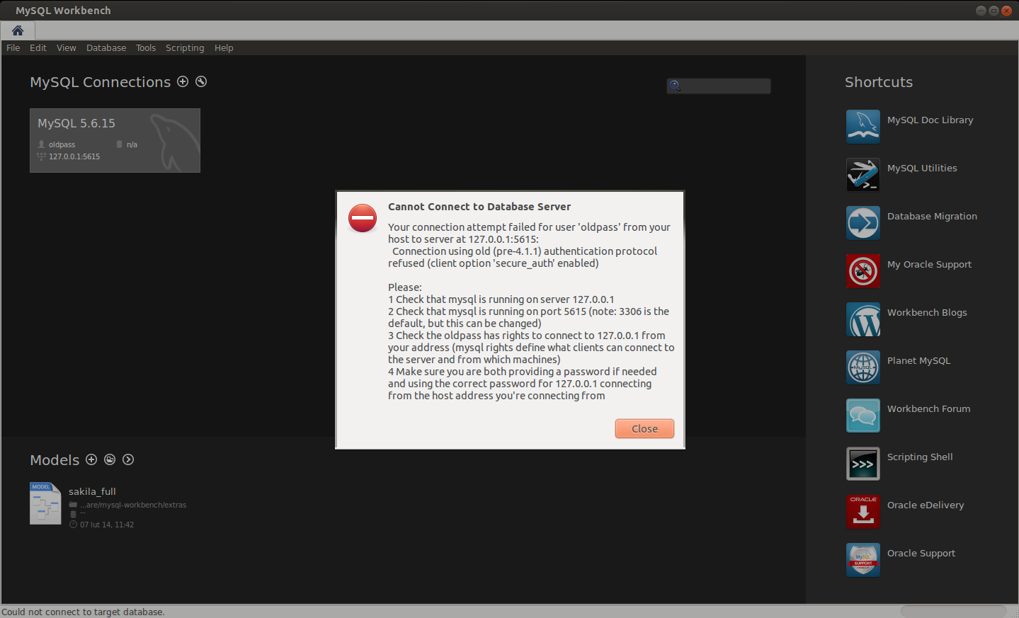 MySQL :: MySQL Workbench 6.1: Updating accounts using the old (pre-4.1. ...