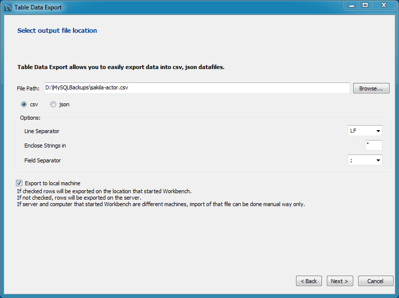 Mysql Workbench Table Data Import And Export Procedure Jaspersoft 